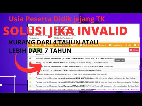 Usia Peserta Didik Jenjang TK dan Solusi Jika Invalid Di Dapodik 2025