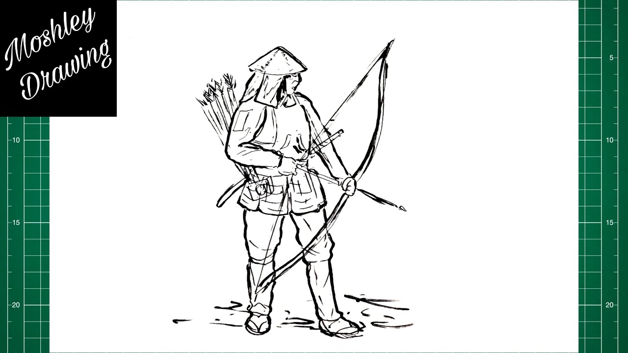 How to Draw a Samurai Archer - YouTube