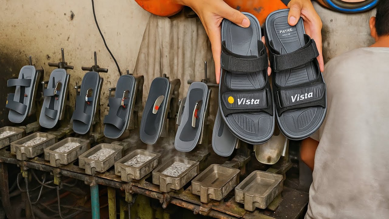 Complete Manufacturing Process Of PO slippers / VISTA SHOES - YouTube