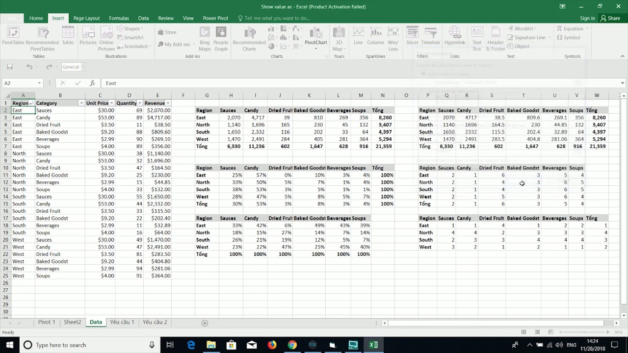 H c Excel T ng H p V Ph n T ch D Li u V i T nh N ng Show Value As H c Excel T ng H p V Ph n T ch D Li u V i T nh N ng Show Value As