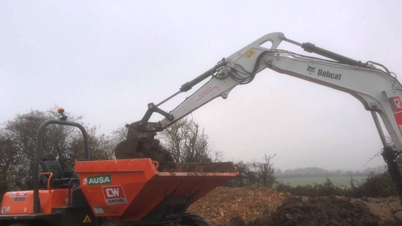 groundwork with digger and dumper - YouTube