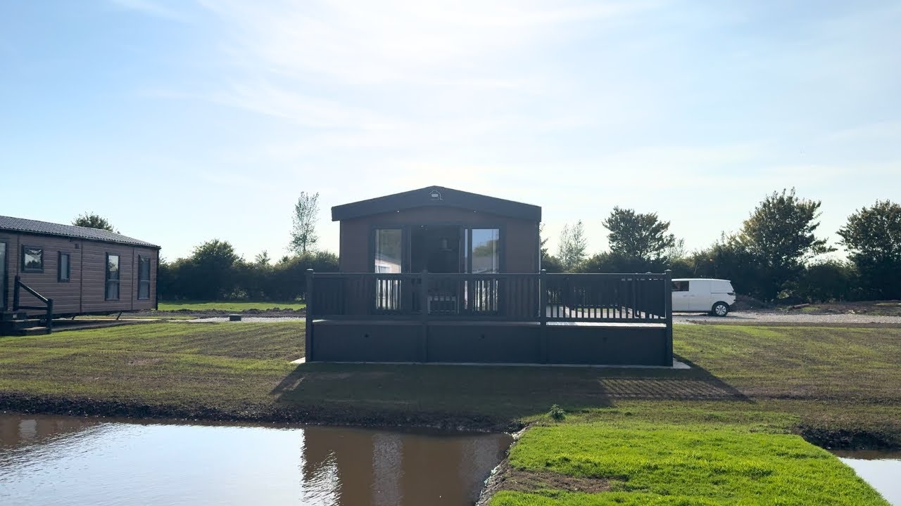 Stunning 2 Bedroom 41 x 14 Lodge Sited With Decking Lake Side On 12 ...