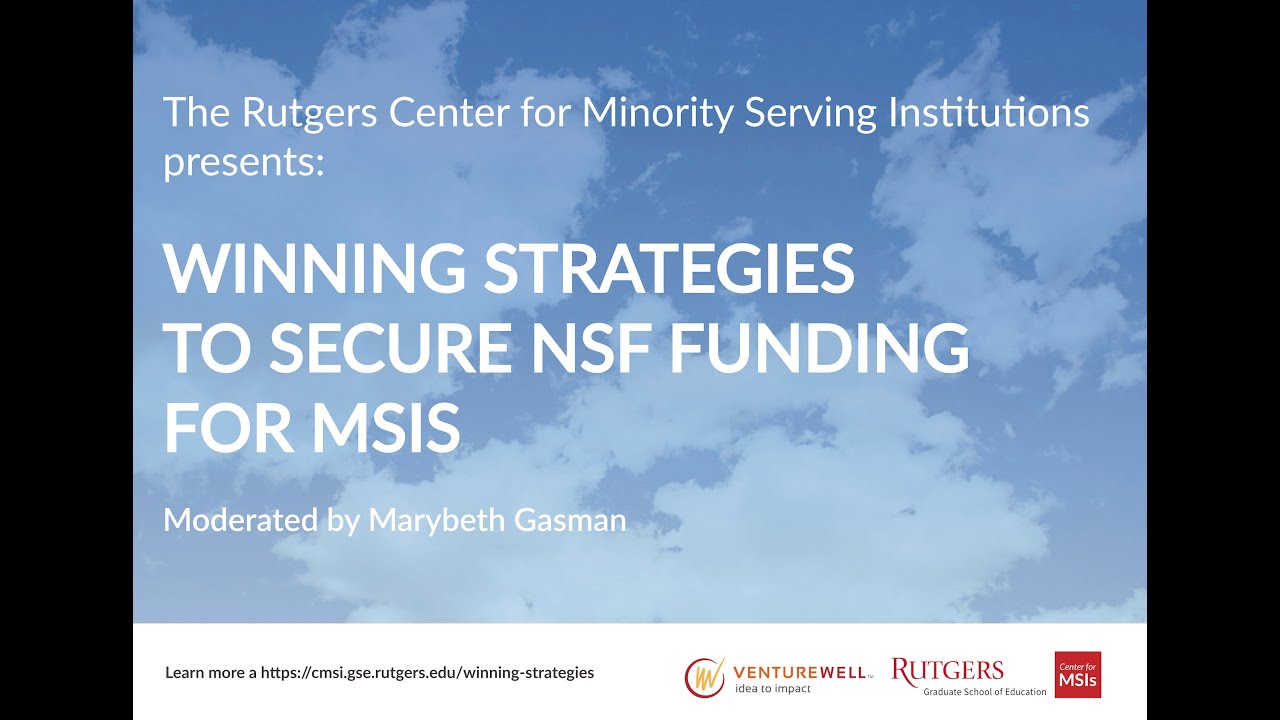 Winning Strategies to Secure NSF Funding for MSIs - YouTube
