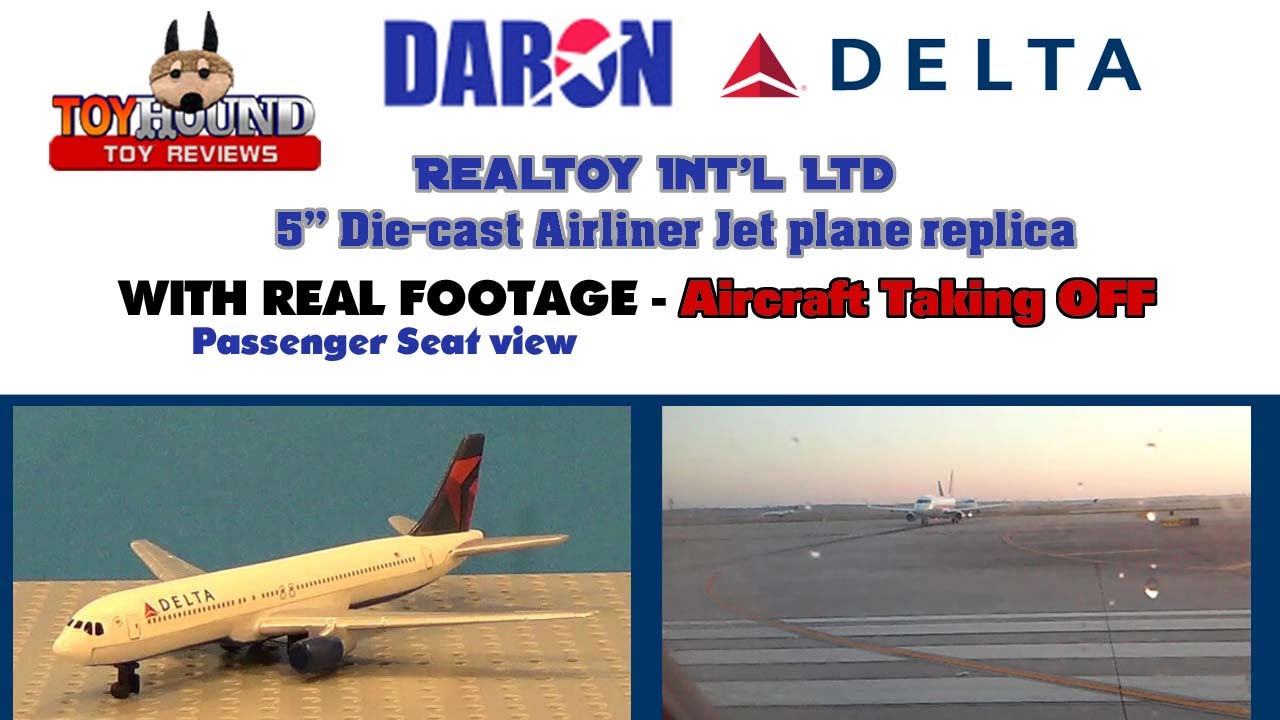 Daron Delta Airlines 5 inch diecast jet plane & real aircraft take off ...