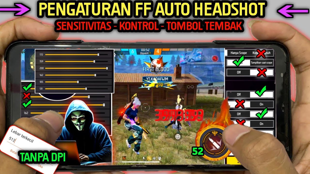 100% AUTO HEADSHOT SEMUA HP ⚙️📲 CARA SETTING SENSITIVITAS FF AUTO HEADSHOT & SETTING KONTROL ...