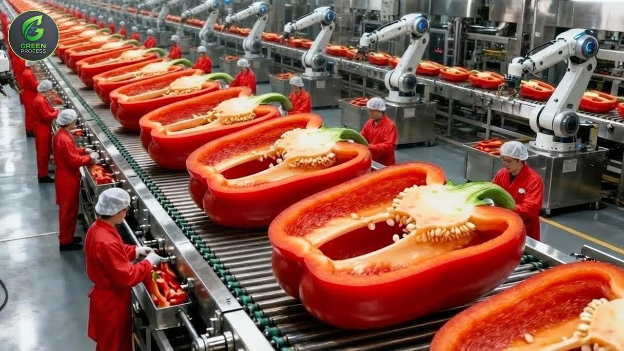 Inside The BIGGEST Red Bell Pepper Farm & Factory - From Seed to ...