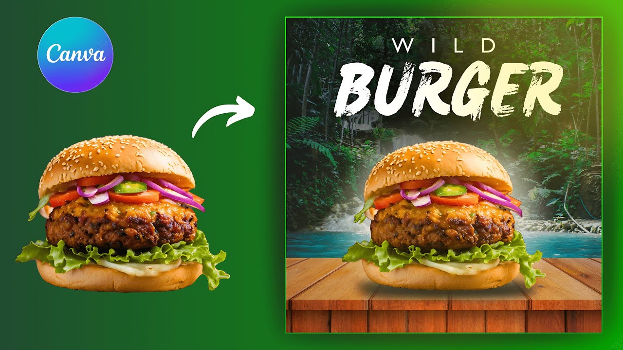 Burger Poster Design in Canva [Free] || Canva Tutorial - YouTube