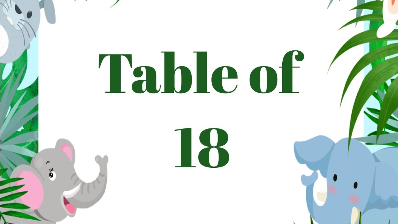 Table of 18 | multiplication table of 18 | table of 18 in English ...