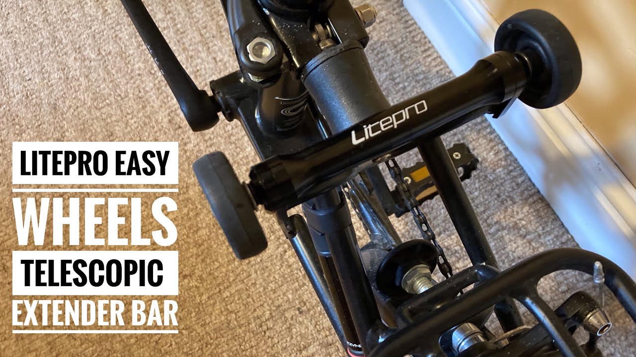 Litepro easy wheels extender on the Brompton. - YouTube