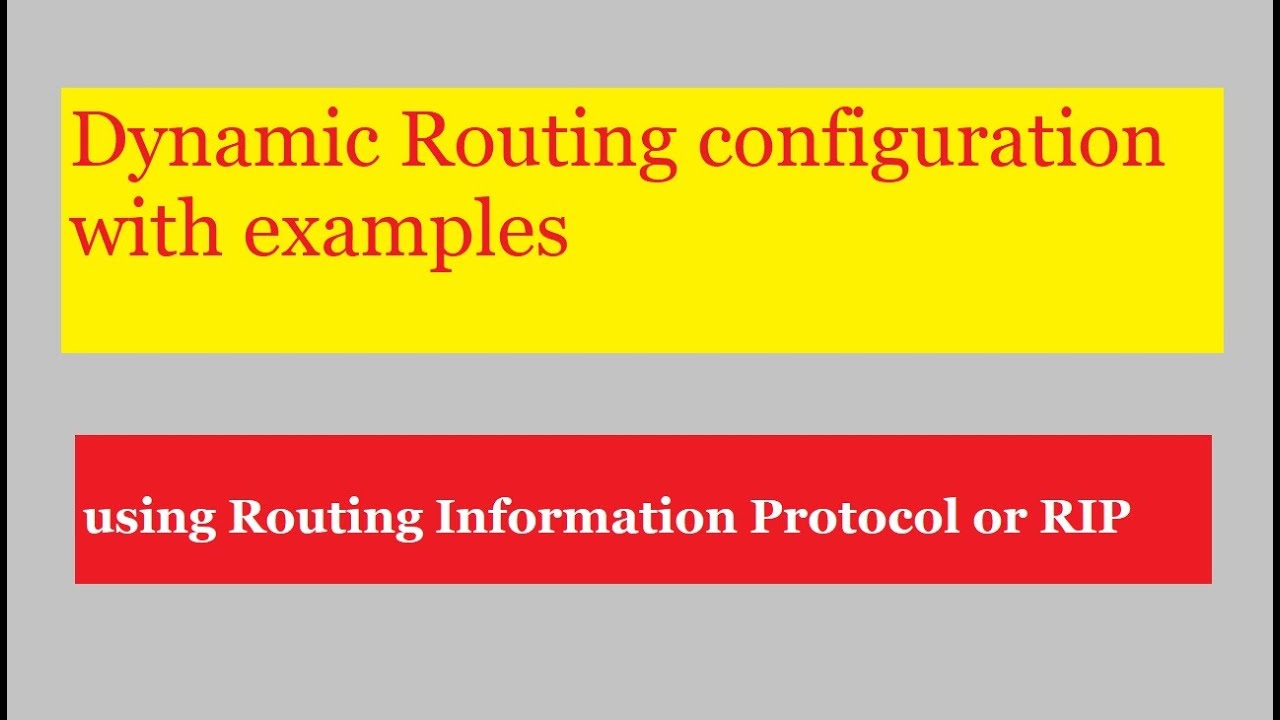 Dynamic routing configuration in packet tracer |Routing information ...