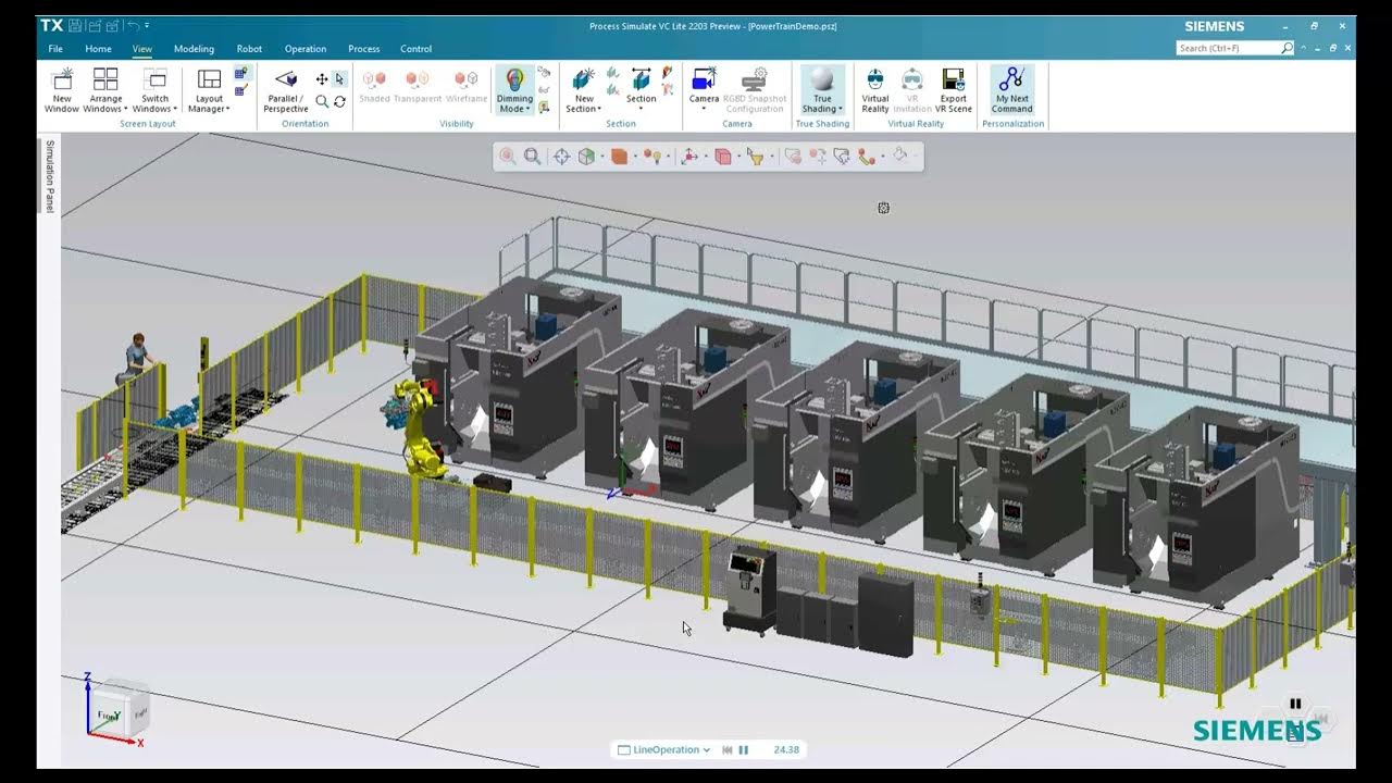 Virtual Commissioning Robot support CNC with Process Simulation - YouTube