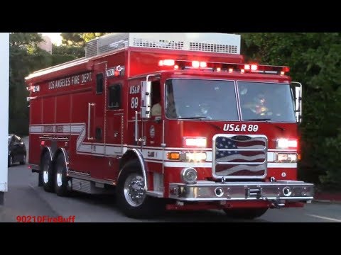 LAFD Heavy Rescue 3 (reserve) & USAR 88 - YouTube