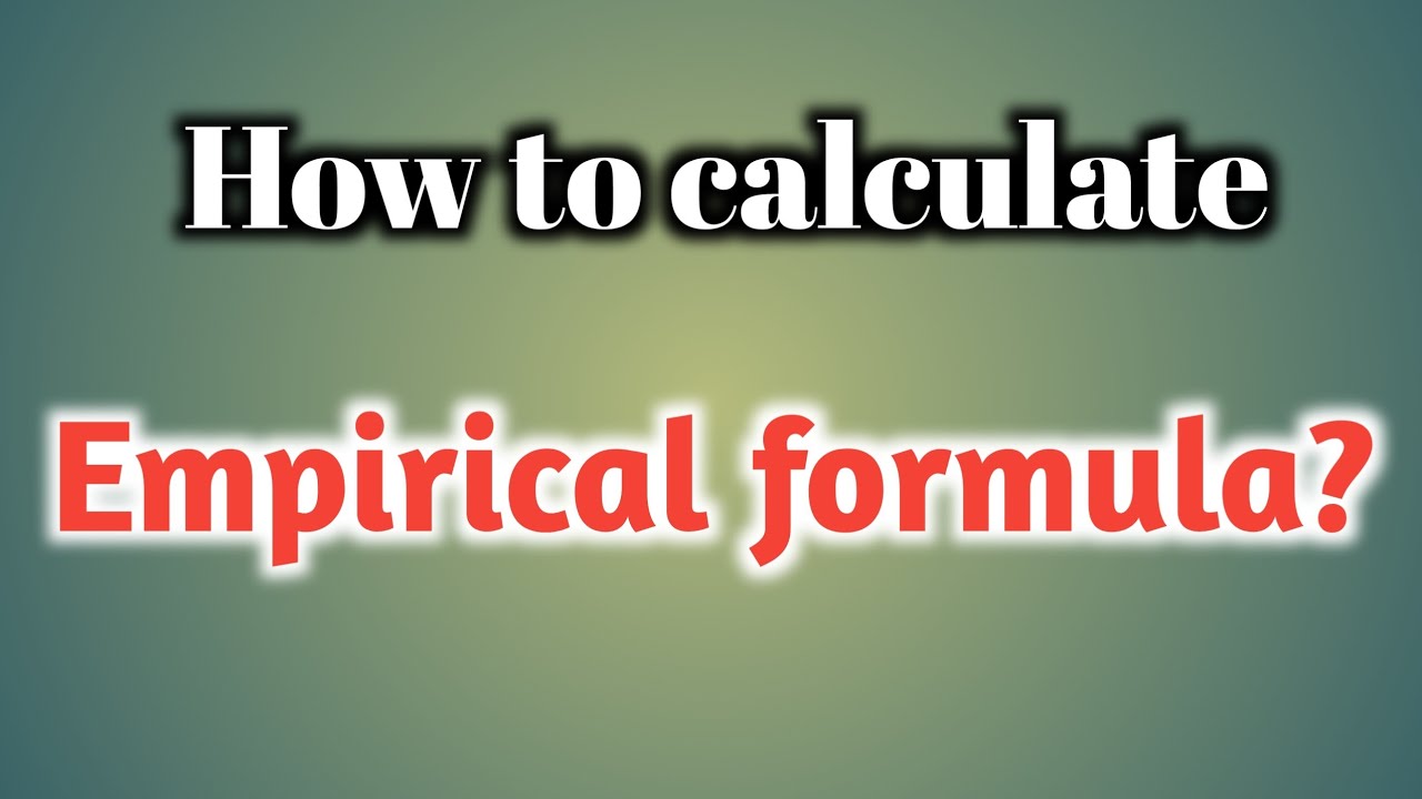 Empirical formula problem discussed | ICSE | CBSE| class10 - YouTube