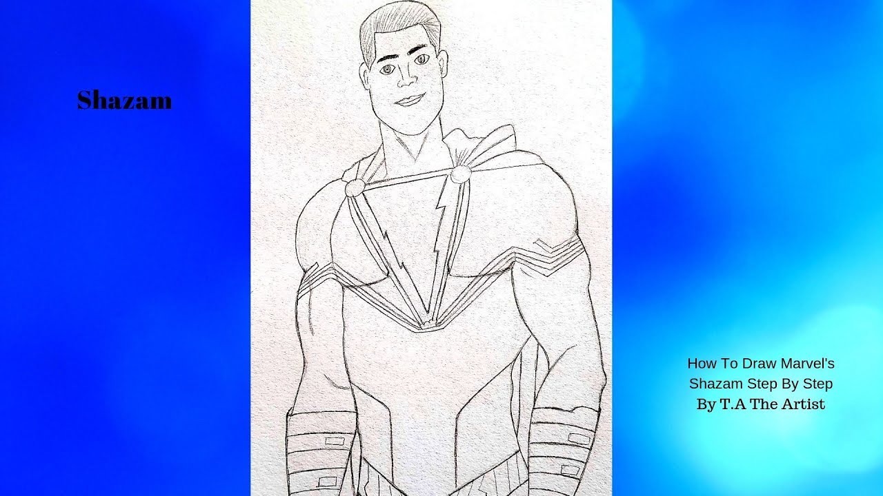 Easy how to draw Shazam step by step ( new Shazam 2019 Movie) - YouTube