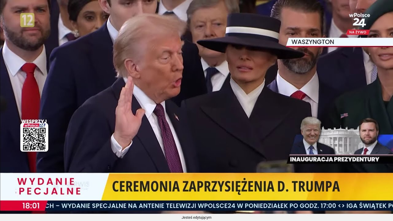 Zaprzysiężenie Donalda Trumpa na 47. prezydenta USA - YouTube
