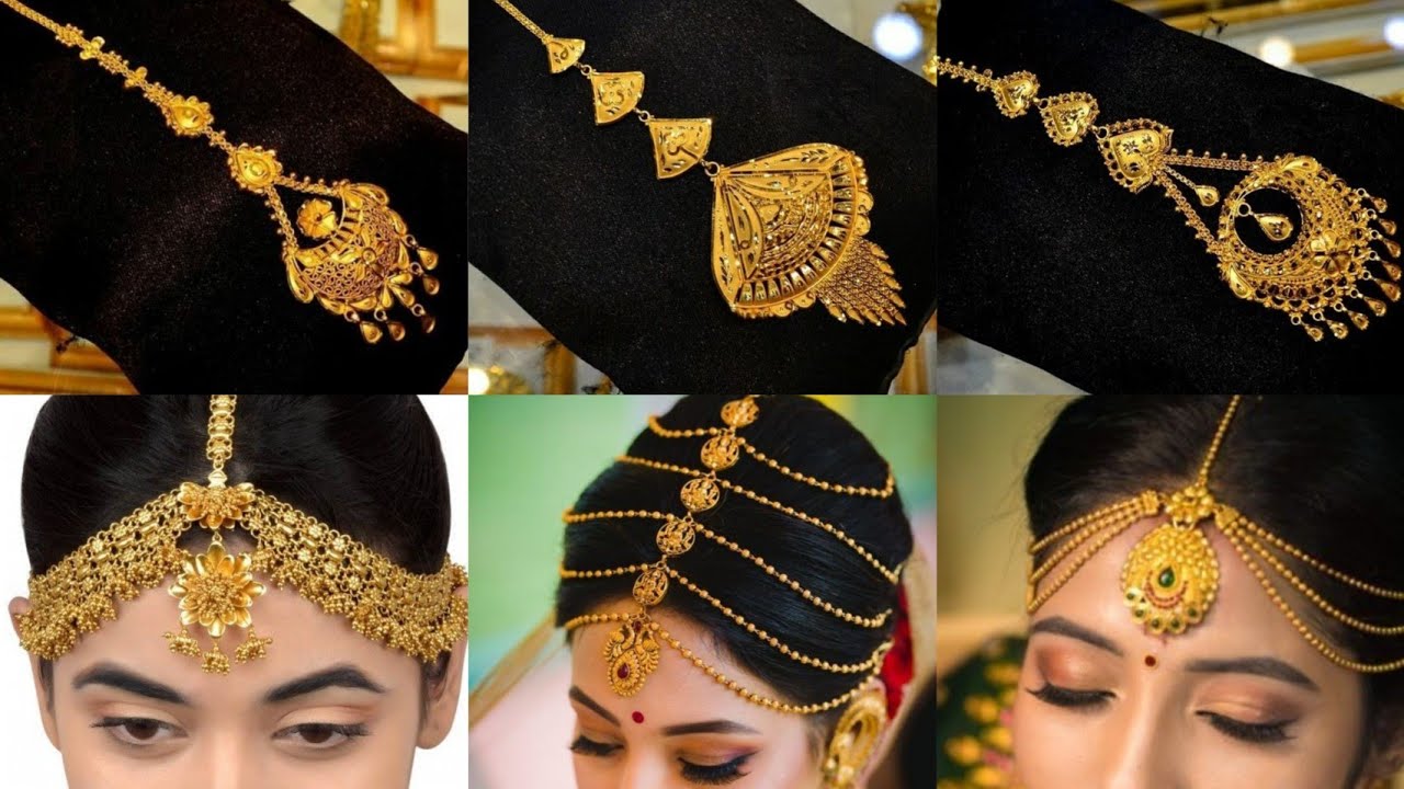 light weight gold maang tikka designs||bridal gold maang tikka designs ...