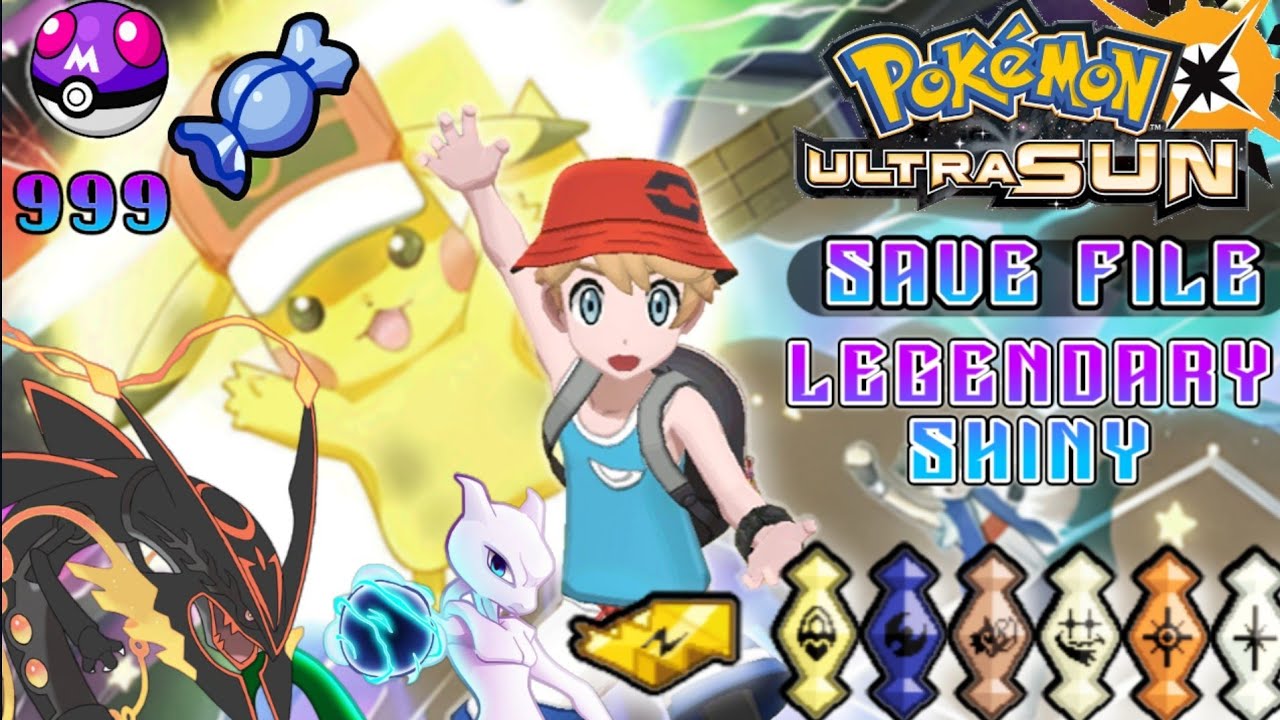 Pokemon Ultra Sun My Legendary Save File & Z Crystal And Rare Candy ...