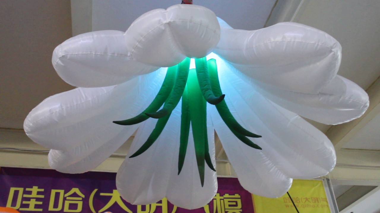 Inflatable flowers for nightclub party decorations - YouTube