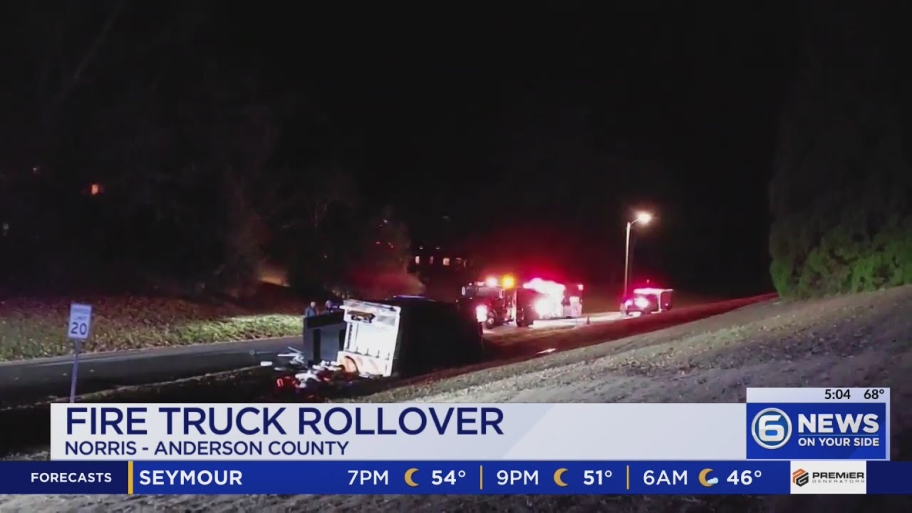 Fire truck rollover in Anderson County injures driver - YouTube