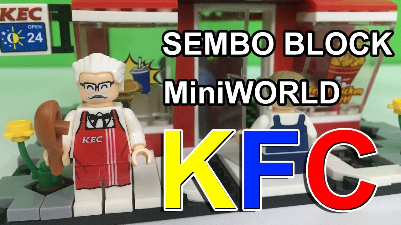 lego sembo block Mini WORLD KFC SHOP เลโก้ ร้านค้า เคเอฟซี - YouTube
