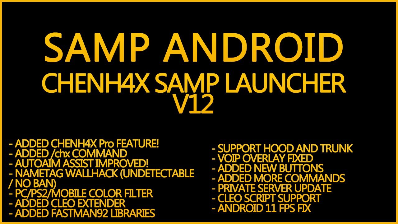 CHENHAX SAMP LAUNCHER V12 CLEO ANDROID 4+ - YouTube