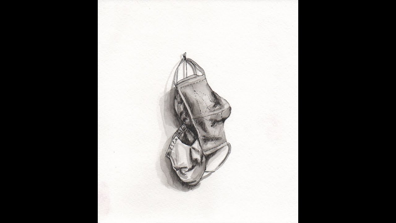 India Ink and Crow Quill Pen Sketch of Drying Masks - YouTube
