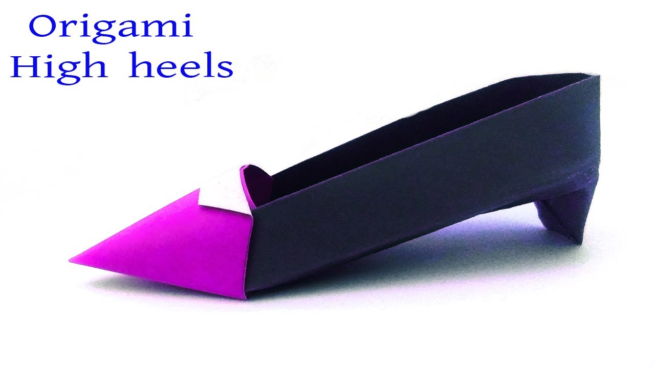 How To Make Origami 3D High Heels? Idiots Craft - YouTube