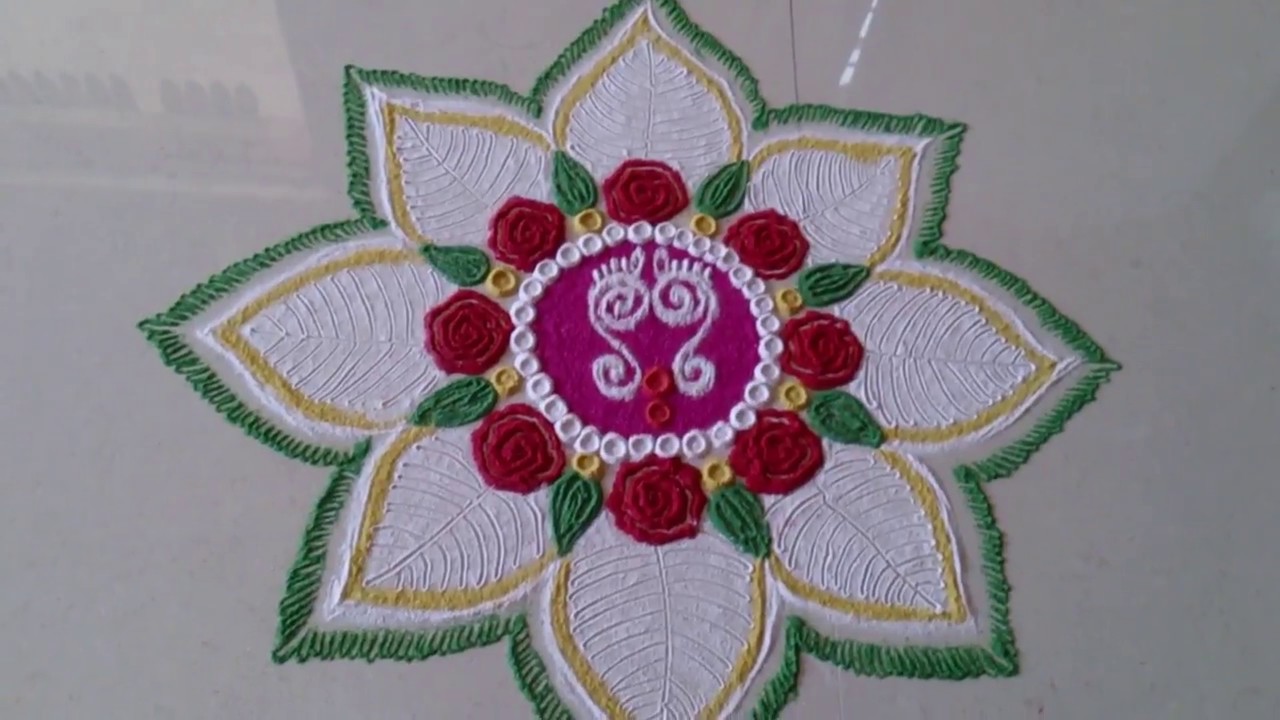 Free hand Galicha rangoli rangoli - YouTube