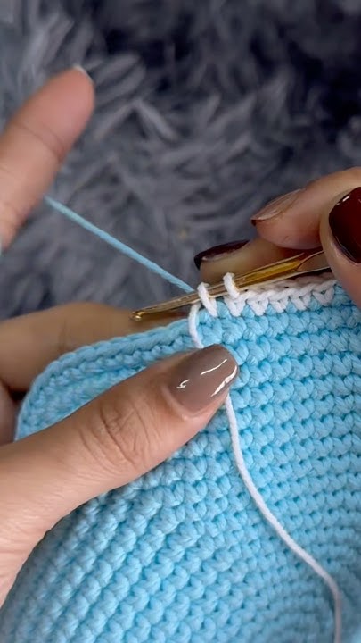 ถักสลับสีไหมแบบไม่ตัดไหม เชือกฟอก Crochetbag Kwang Kwang Diy Youtube