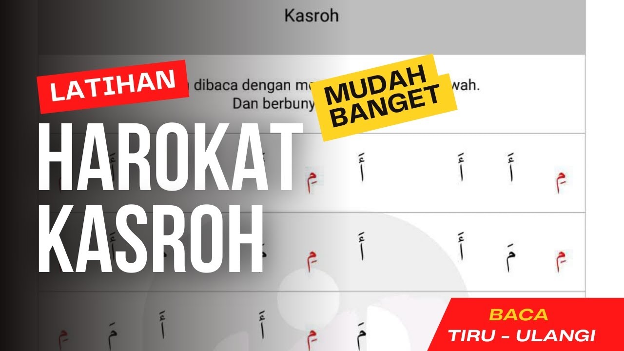 Latihan Harokat Kasroh - Belajar Pengucapan Harokat untuk Pemula #quran ...