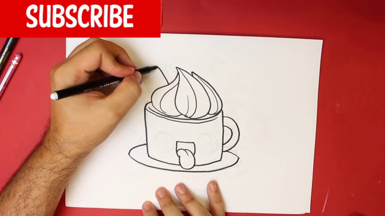 HOW TO DRAW A CUP OF CHOCOLATE CUTE, Easy step by step drawing lessons ...