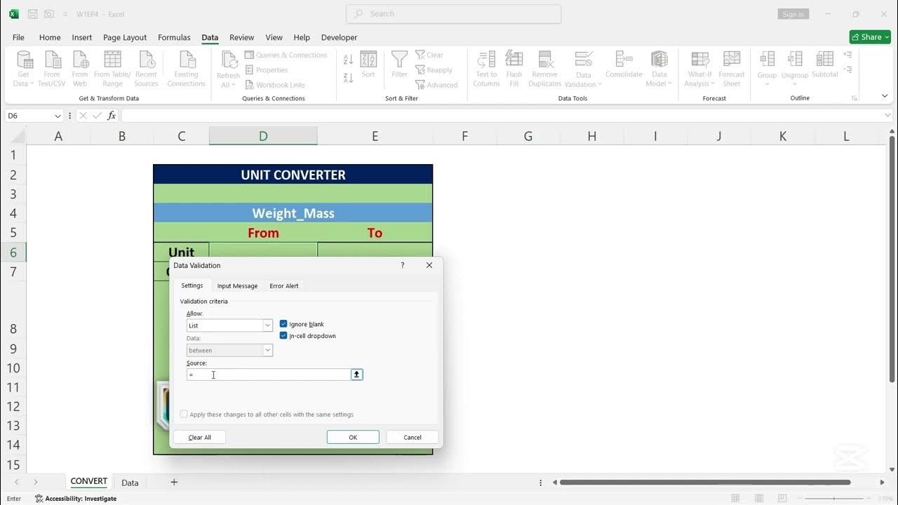 How to make Unit Converter in Excel | CONVERT function - YouTube