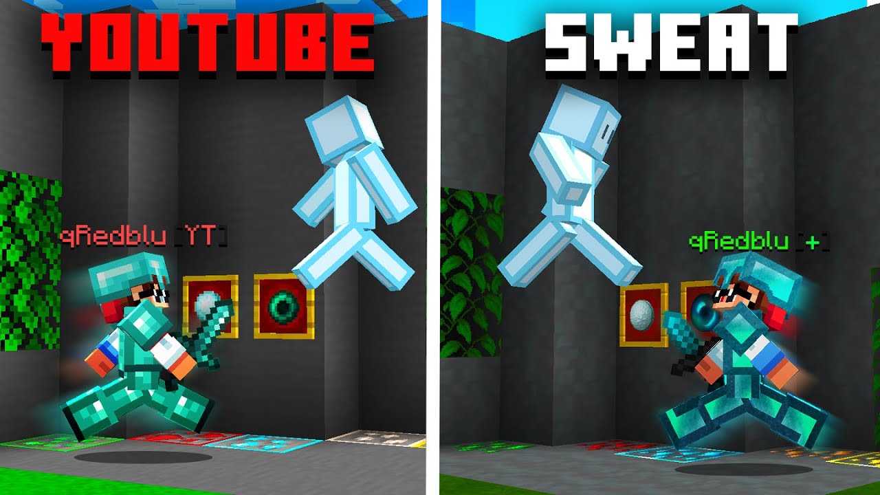 Minecraft Bedrock YouTuber vs. Sweat Packs - YouTube