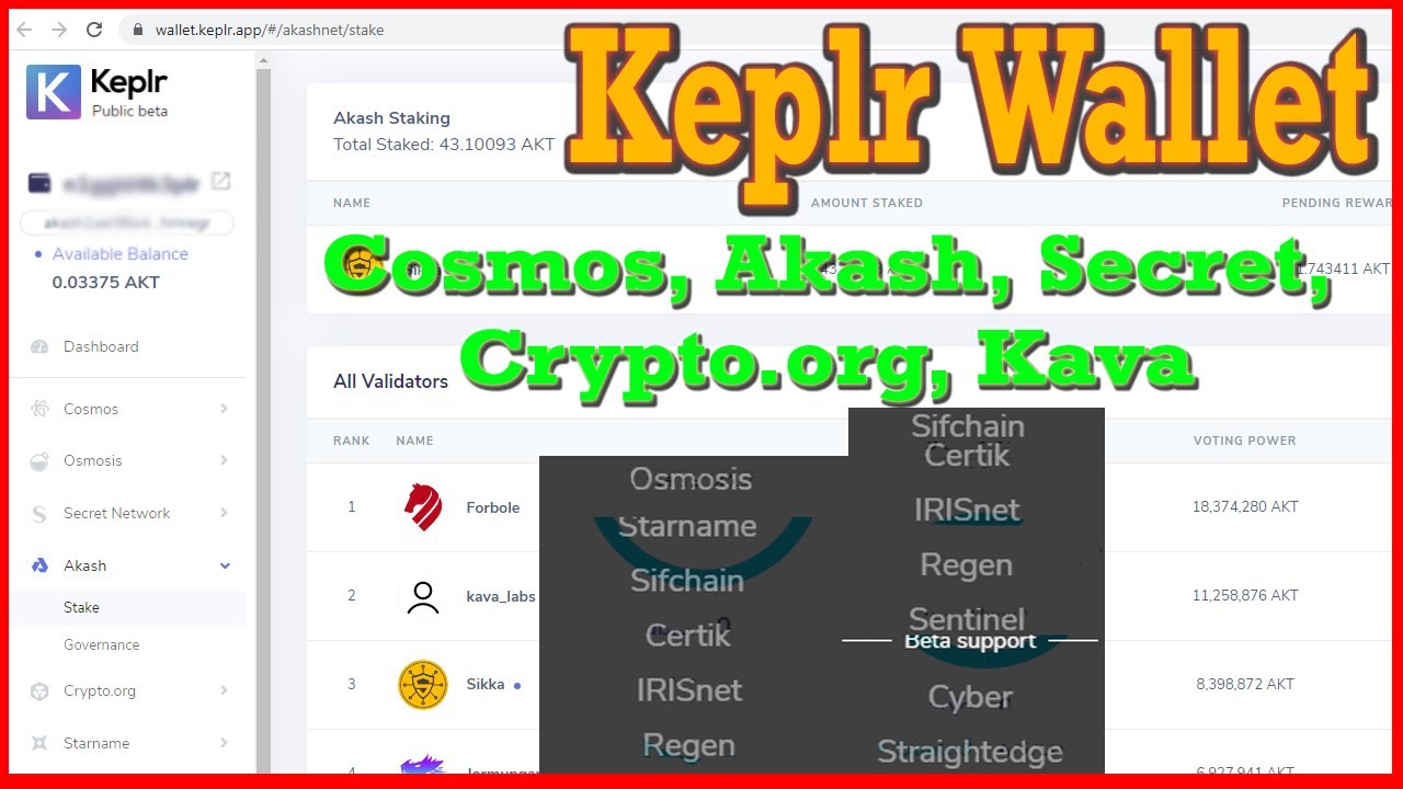 KEPLR Wallet Tutorial/Hilfe - Sicheres Aufbewahren + STAKING von Atom ...