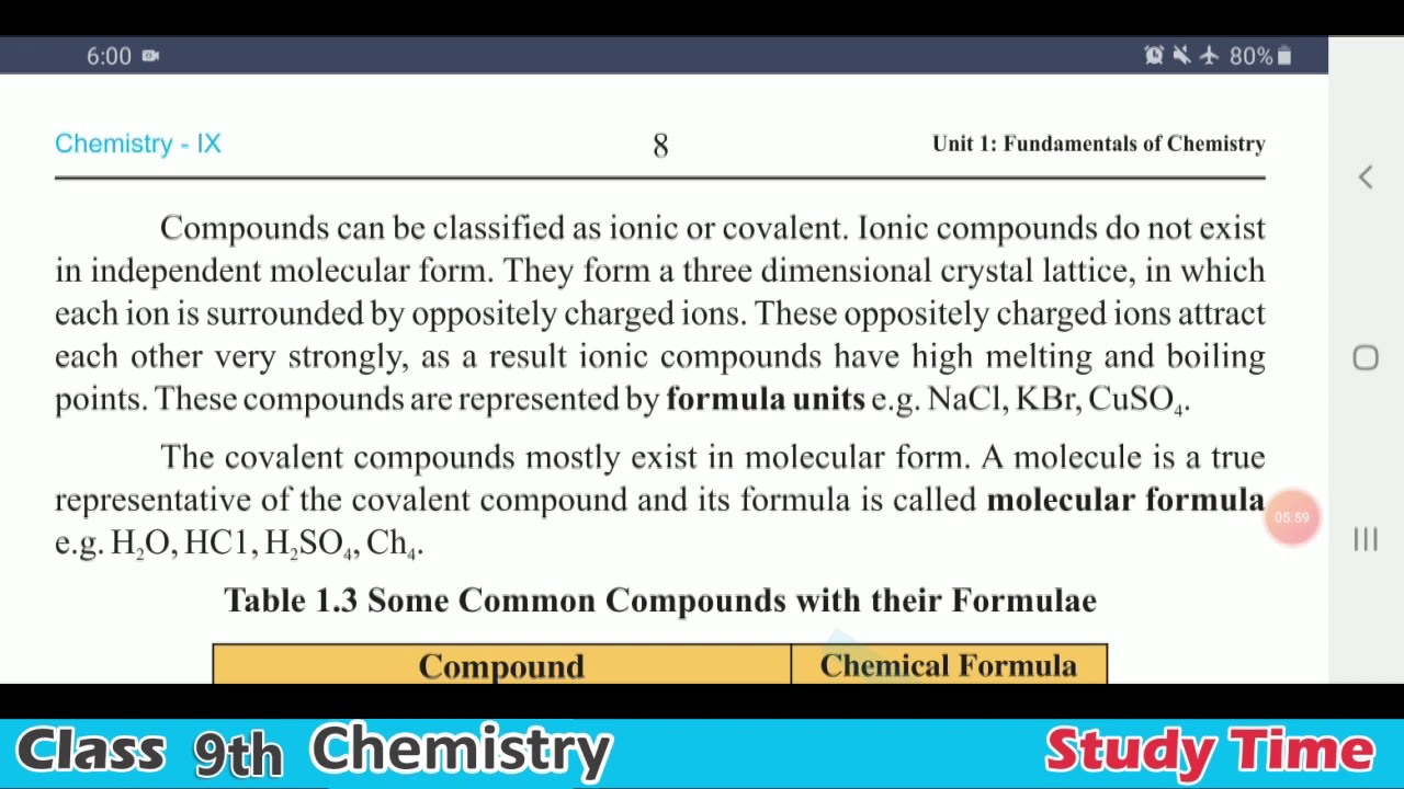 CHEMISTRY Class 9th, Chapter 1 (FUNDAMENTALS OF CHEMISTRY): LECTURE 8 ...