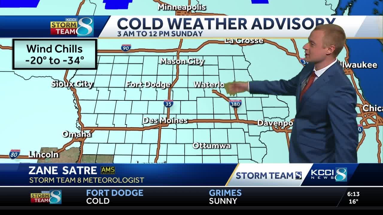 Bitterly cold wind chills grip Iowa - YouTube