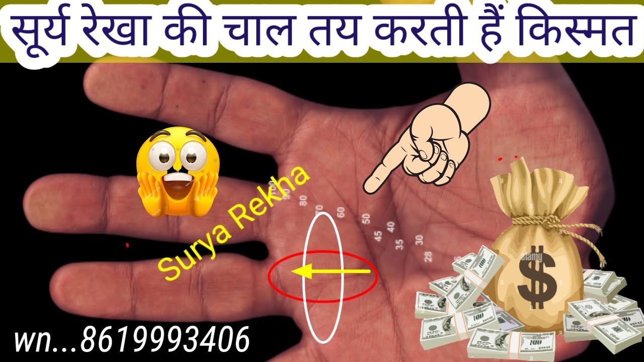 surya rekha in hand benefits | palmistry | सूर्य रेखा की चाल तय करती ...