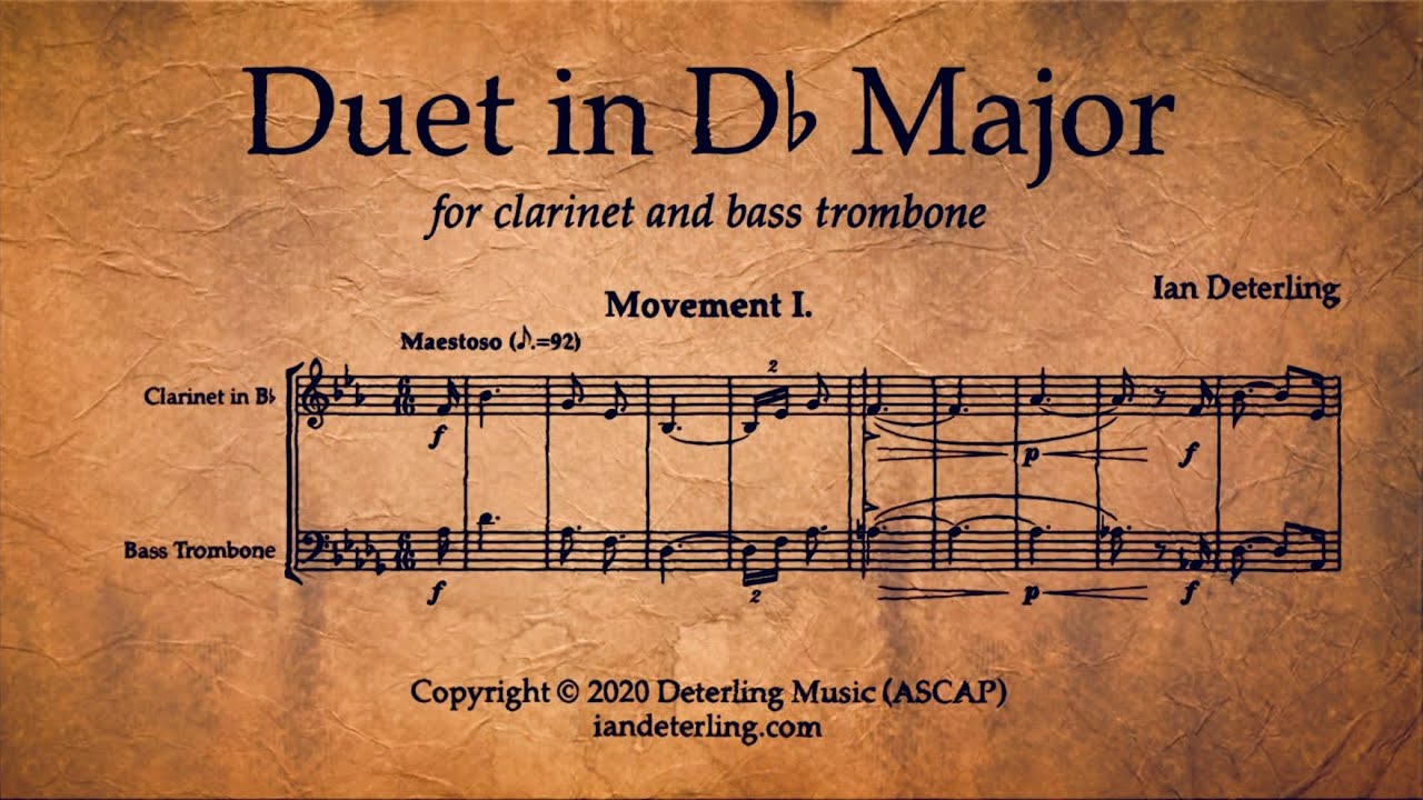 Clarinet and Bass Trombone Duet in D-Flat Major - YouTube