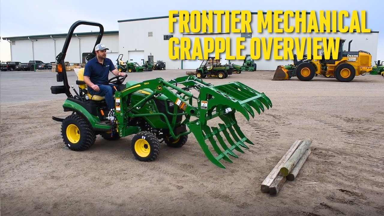 Frontier Mechanical Grapple for John Deere Compact Tractors - YouTube