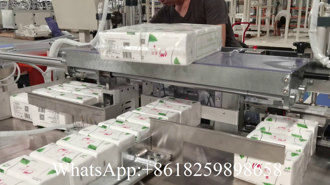 Semi automatic kleenex tissue paper bundle packaging machine - YouTube
