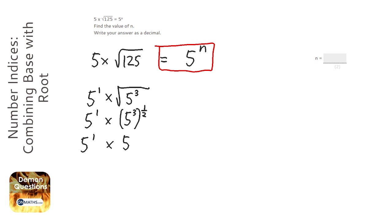 Number Indices: Combining Base with Root (Grade 8) - OnMaths GCSE Maths ...