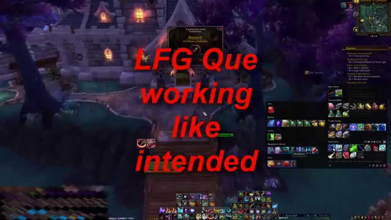 World of warcraft lfg que bug - YouTube