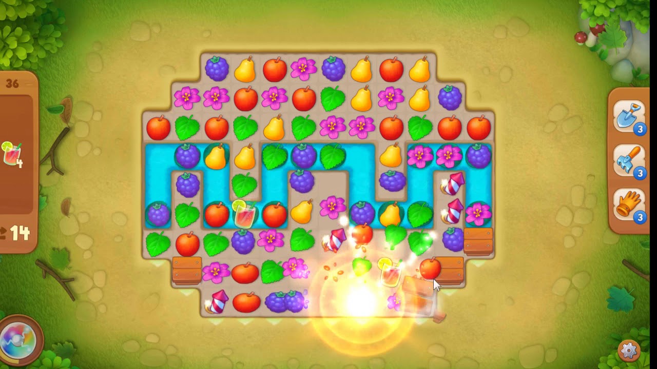 Gardenscapes Level 36 No Booster 🌲 l MiniGames - YouTube
