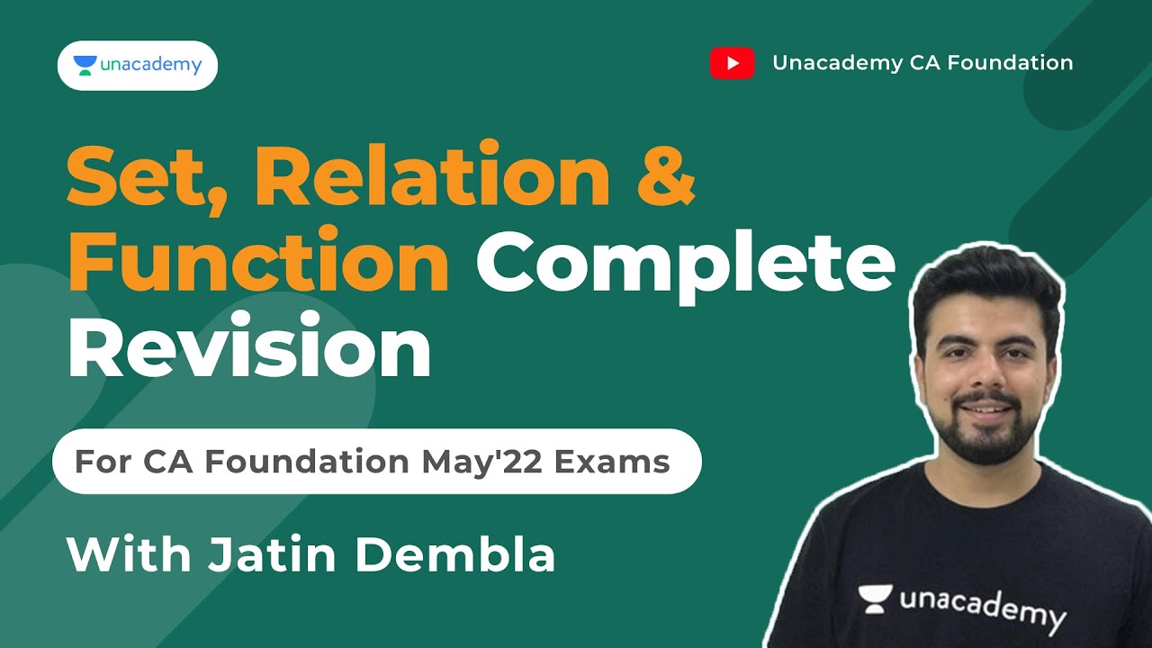 Set, Relation & Function Complete Revision | CA Foundation May'22 ...