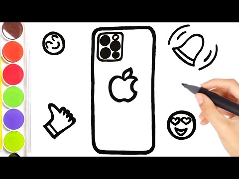 Apple IPhone Drawing in Easy Steps ,Let's Learn How to Draw an Apple ...