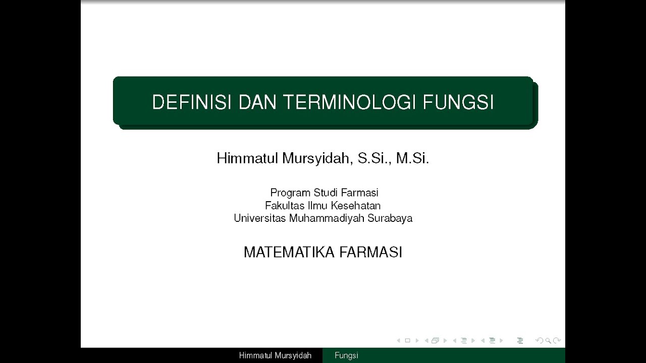 Matematika Farmasi | Definisi dan Terminologi Fungsi (Fungsi Bagian 1 ...