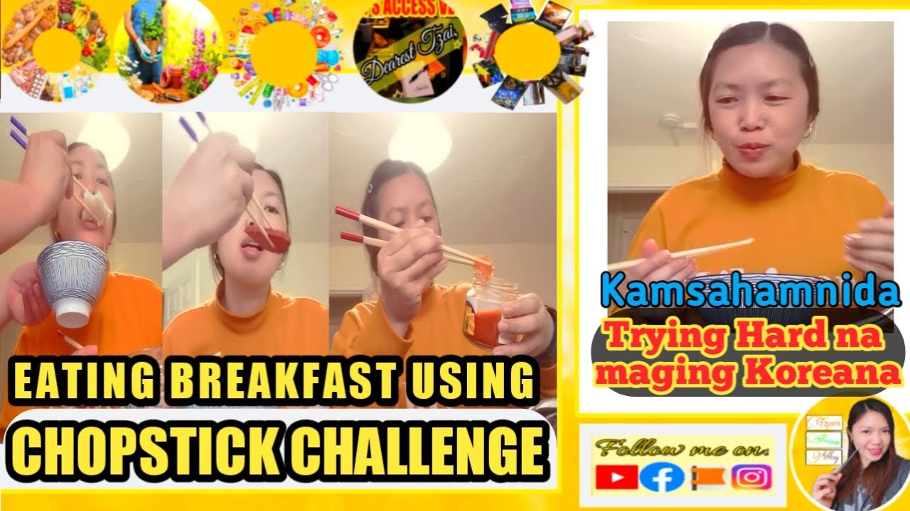 EATING BREAKFAST USING CHOPSTICK CHALLENGE | FILIPINO VLOG | Tzai's ...