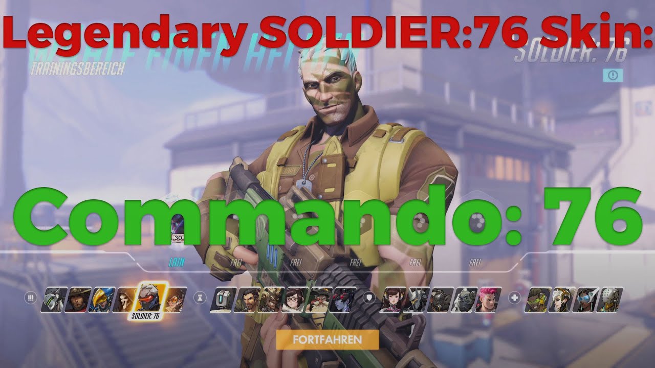 OVERWATCH | New Soldier: 76 Legendary Skin: Commando: 76 | Pre-View ...