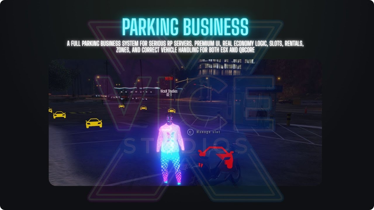 FIVEM PARKING BUSINESS - ESX - QB - GRAND RP STYLE - VICEX STUDIOS ...