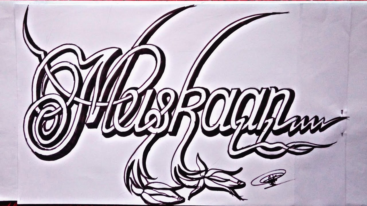 Muskaan name tattoo design. - YouTube